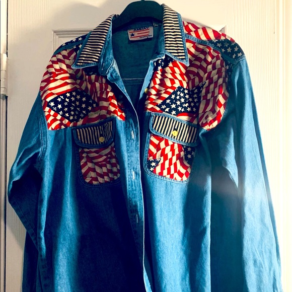 Shirts | Vintage American Rave Denim Shirt Large | Poshmark